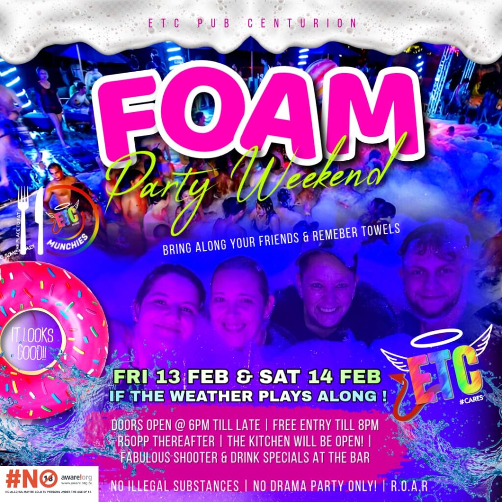 FOAM Pride Party Weekend @ ETC Pub Centurion - Feb 2026 - Centurion ...